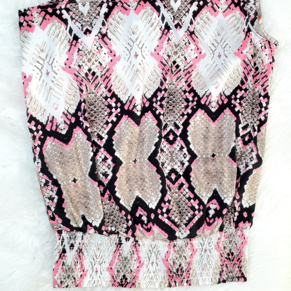 2B Bebe | Tops | Bebe Pink Snake Skin Embellished One Shoulder Top ...